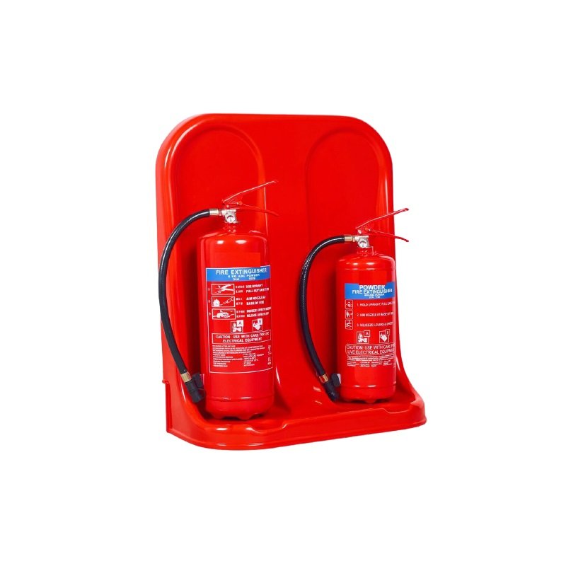 Double Fire Extinguisher Stand Ground Mounted Plastic type - Safe Medfire